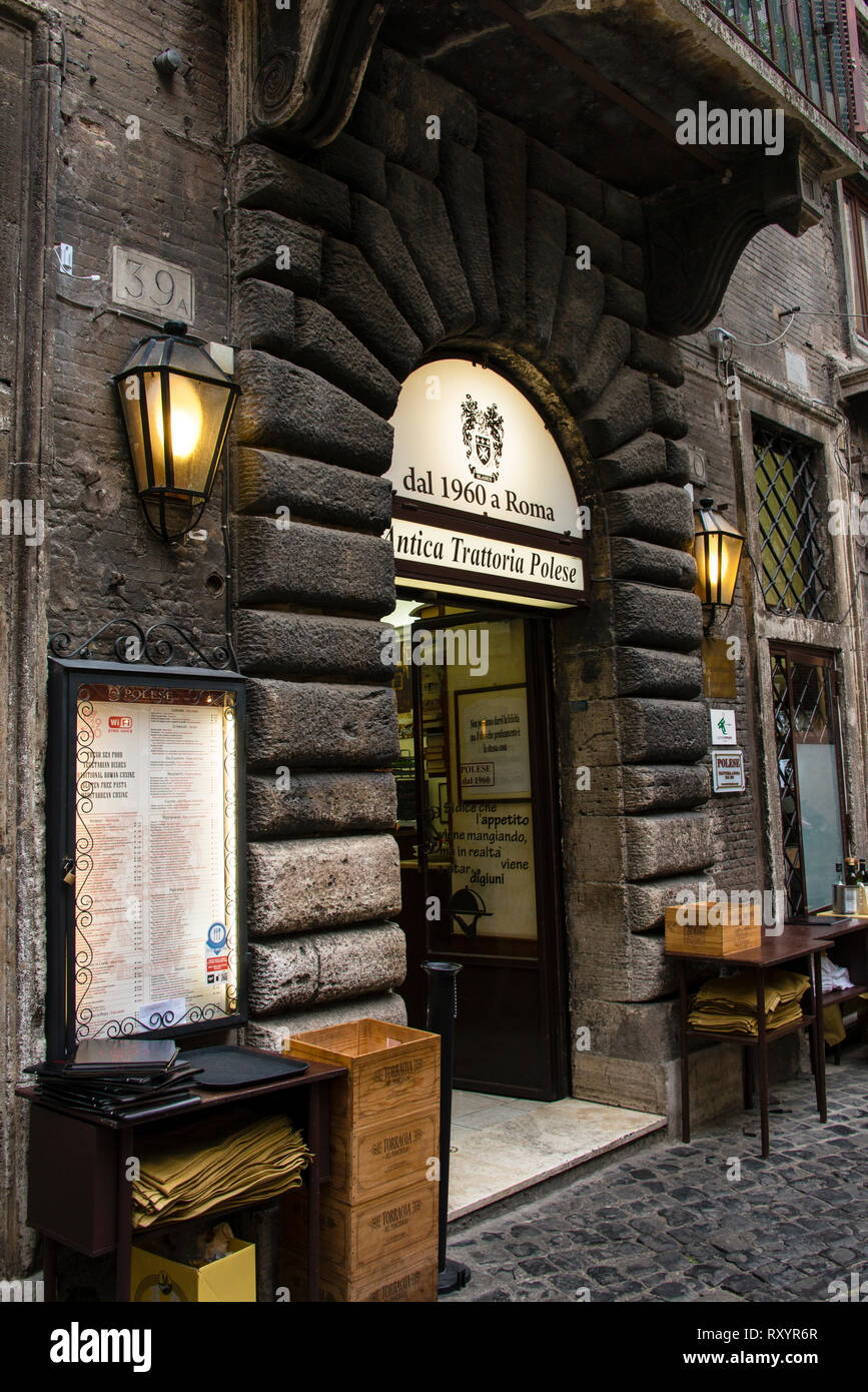 Antica Trattoria Polese Rome, Italy Stock Photo - Alamy