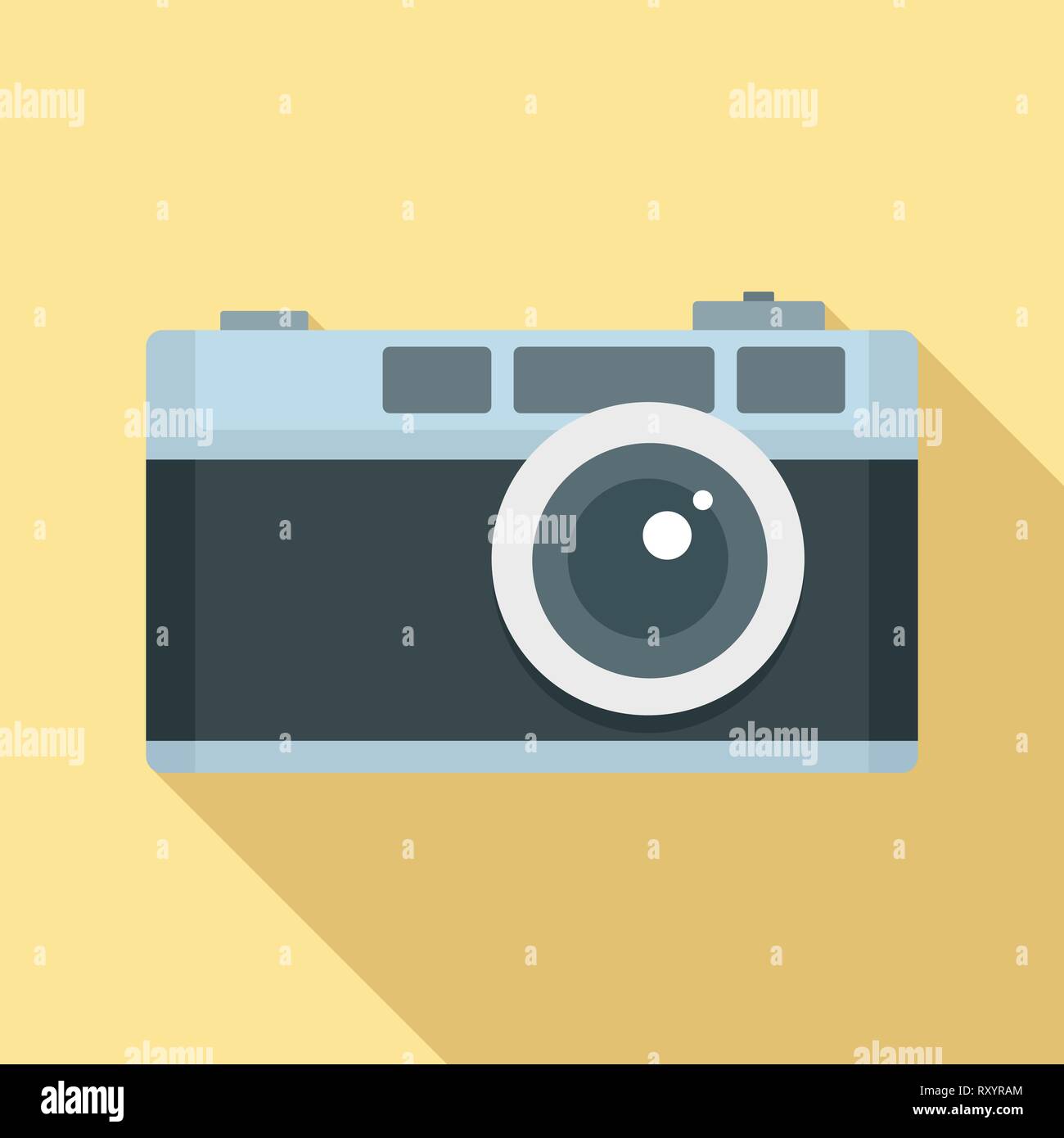 Retro camera icon. Flat illustration of retro camera vector icon for ...