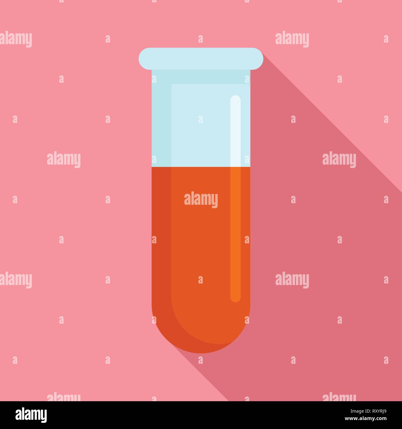 Blood test tube icon. Flat illustration of blood test tube vector icon ...