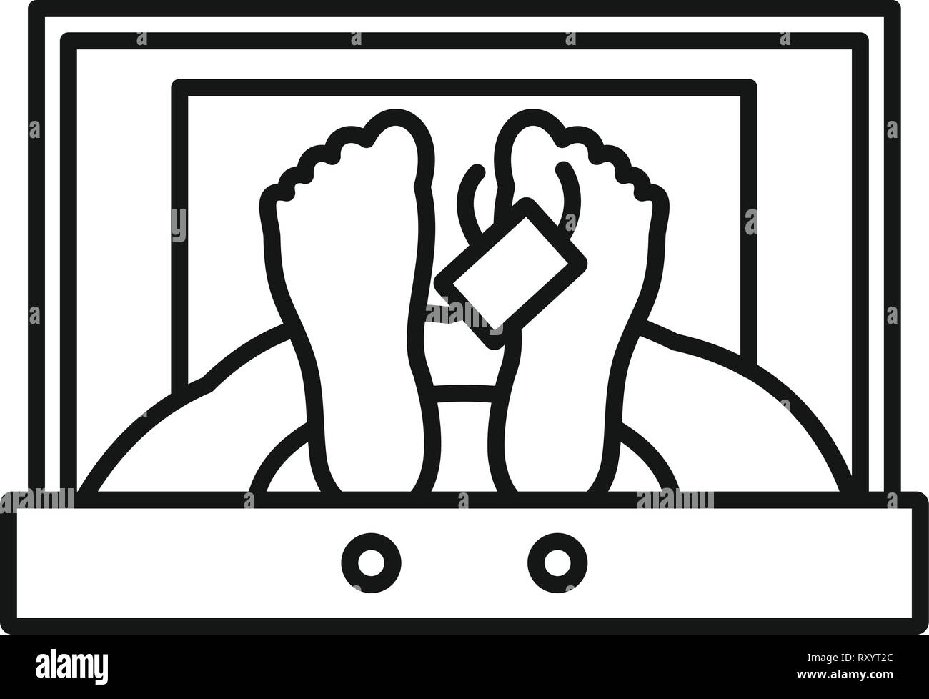 Corpse forensic cell icon. Outline corpse forensic cell vector icon for ...