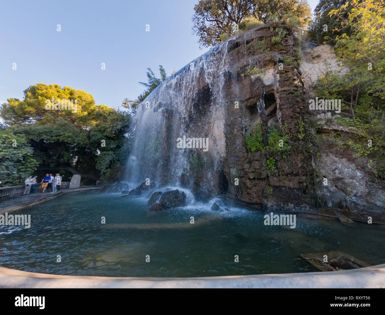 The Cascade Du Casteu waterfall in Castel Hill at Nice, France Stock ...