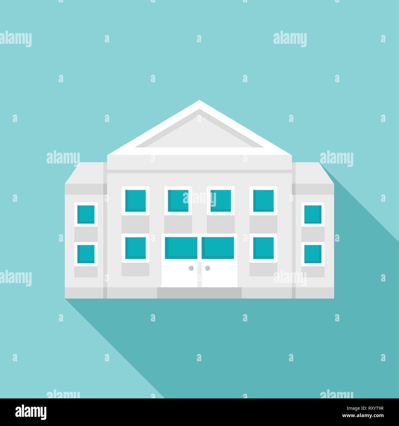 Courthouse building icon. Flat illustration of courthouse building ...
