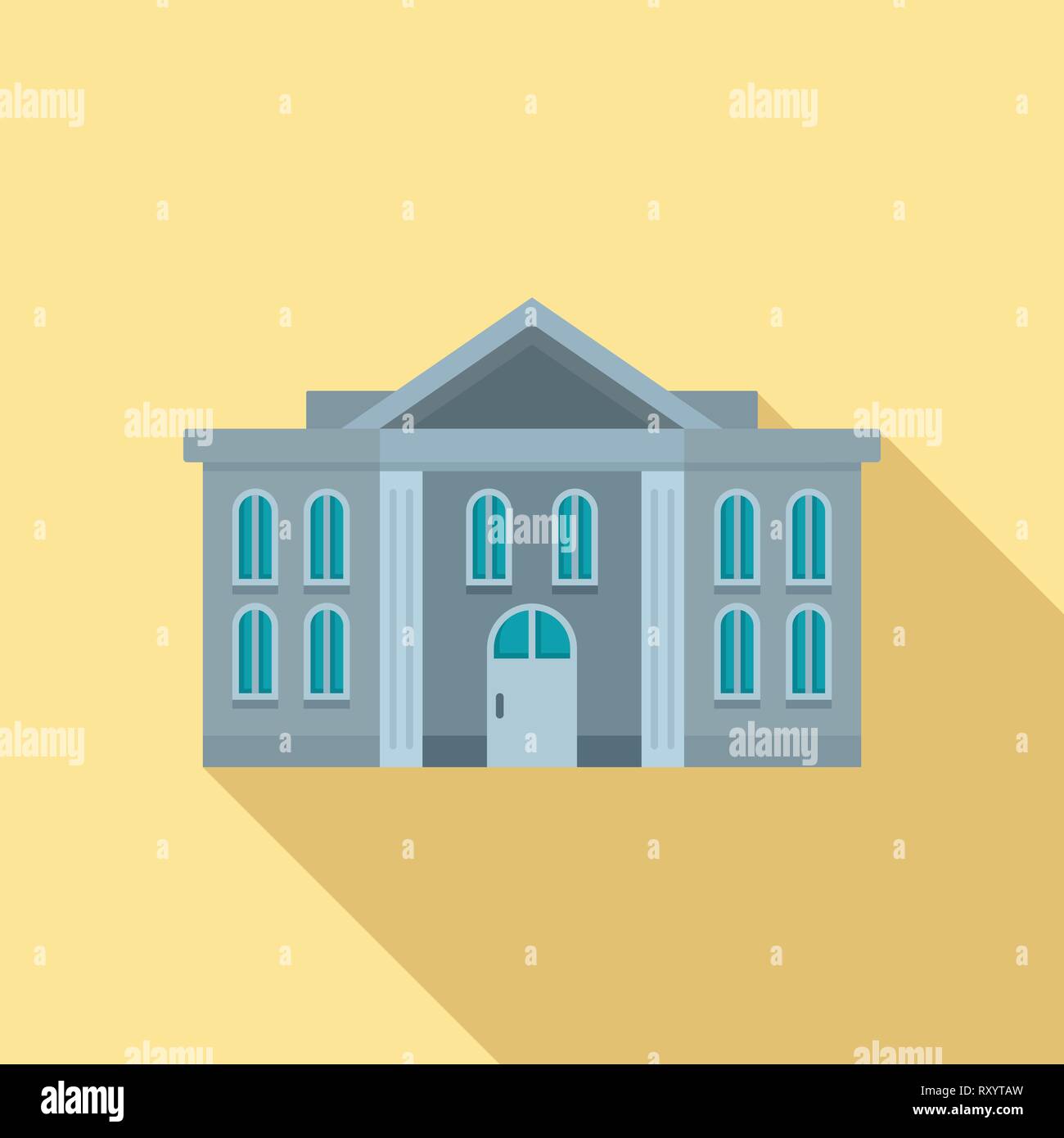 Administrative courthouse icon. Flat illustration of administrative ...