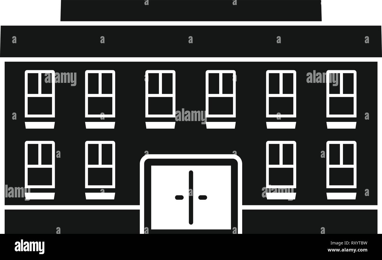 Village courthouse icon. Simple illustration of village courthouse ...