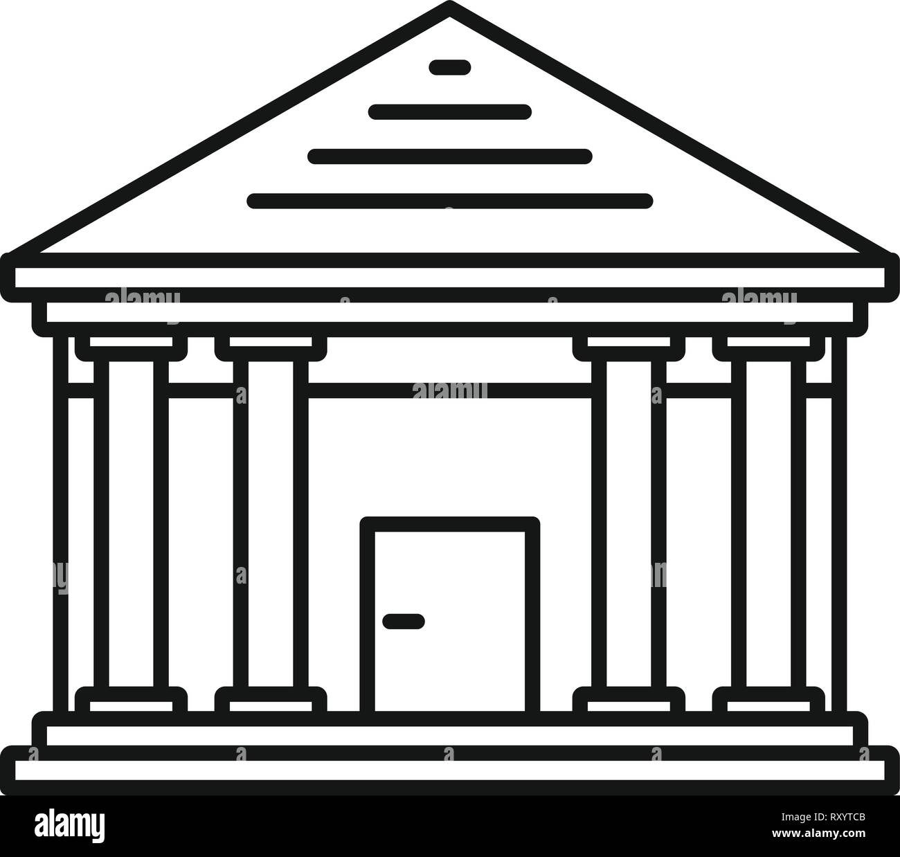 Stone courthouse icon. Outline stone courthouse vector icon for web ...