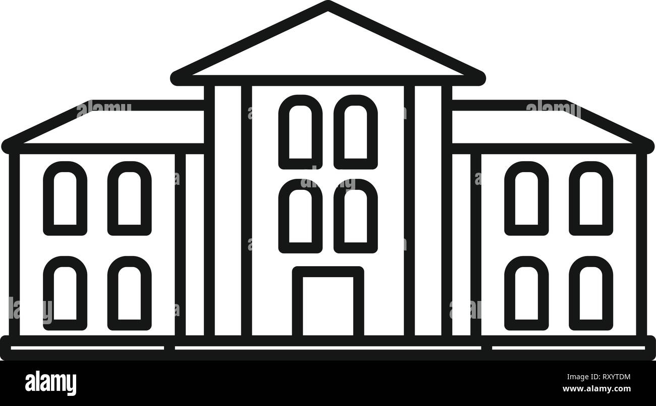 Supreme courthouse icon. Outline supreme courthouse vector icon for web ...