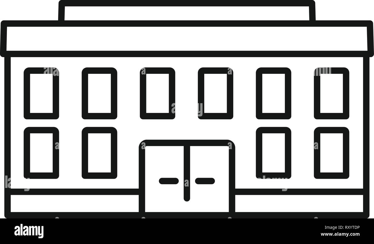 Village courthouse icon. Outline village courthouse vector icon for web ...