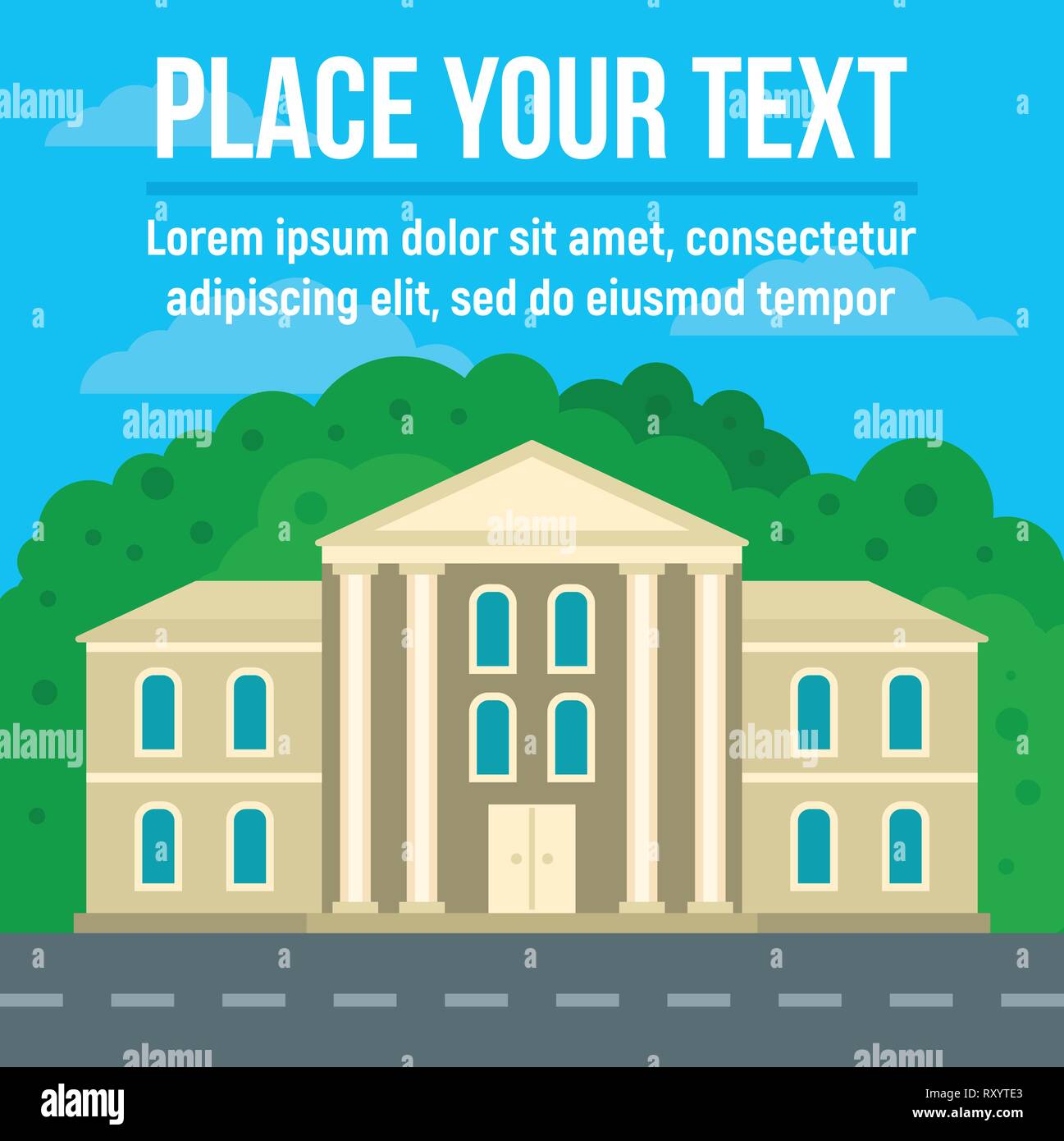 Supreme courthouse concept background. Flat illustration of supreme ...