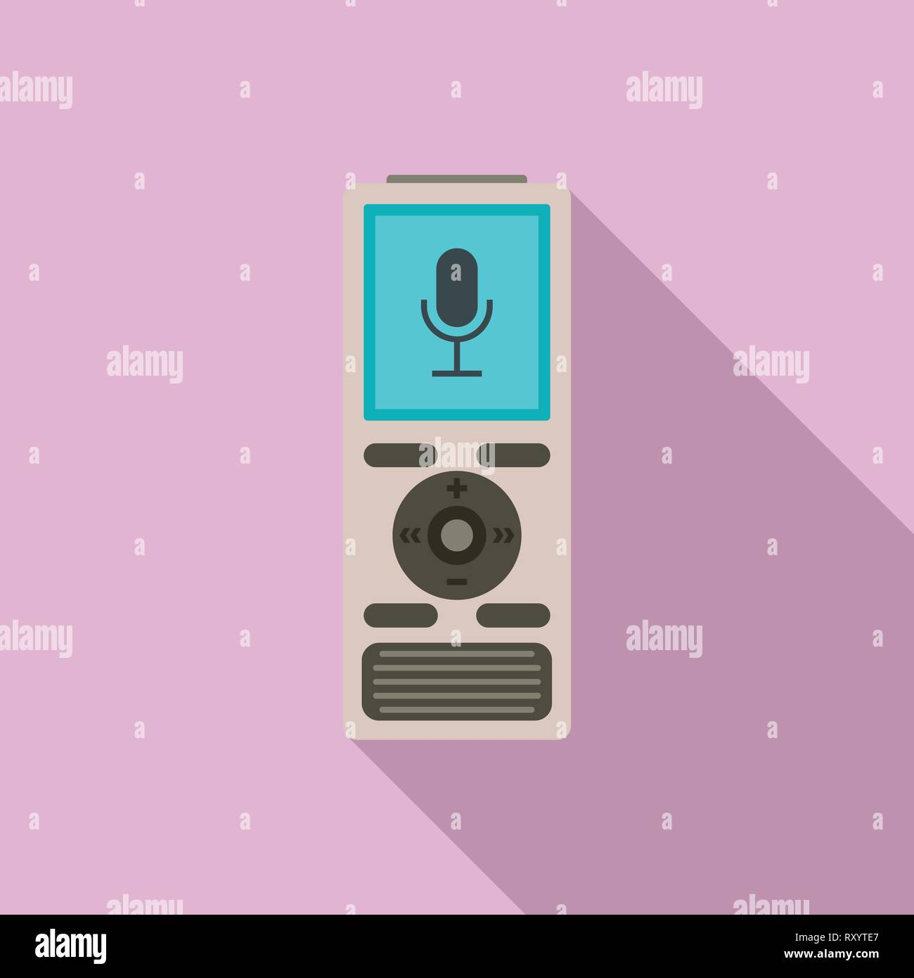 Digital dictaphone icon. Flat illustration of digital dictaphone vector ...