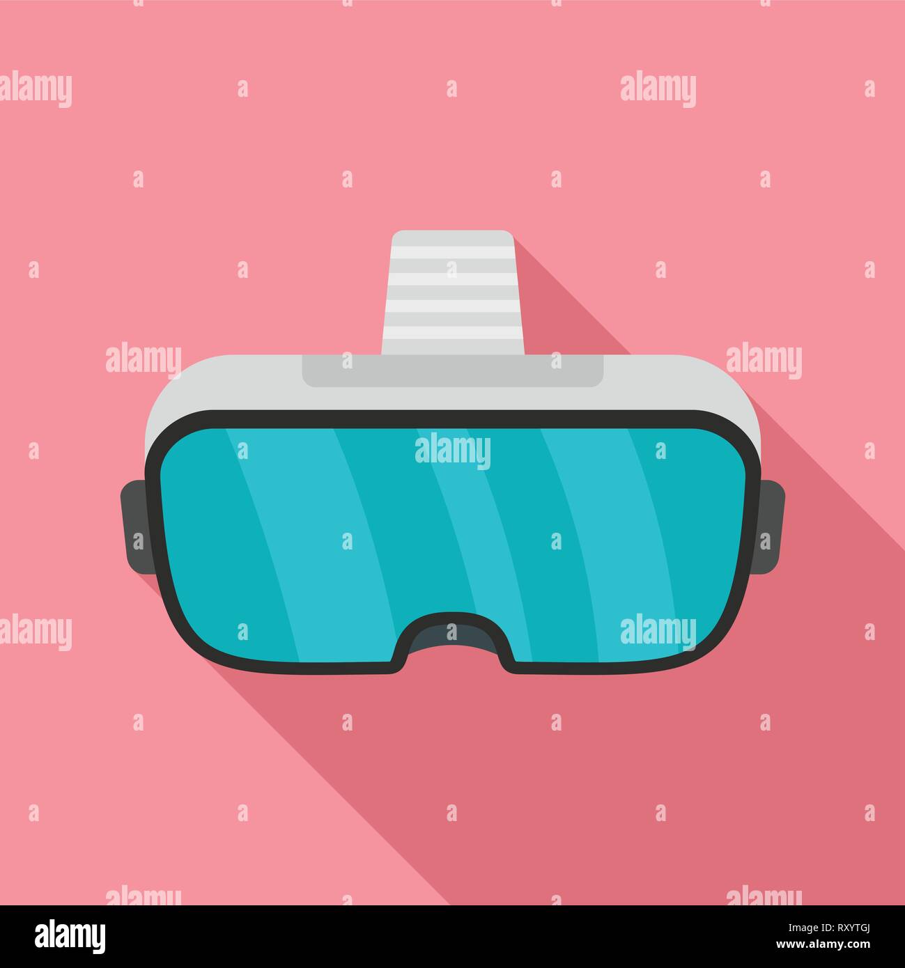 Glass game goggles icon. Flat illustration of glass game goggles vector ...