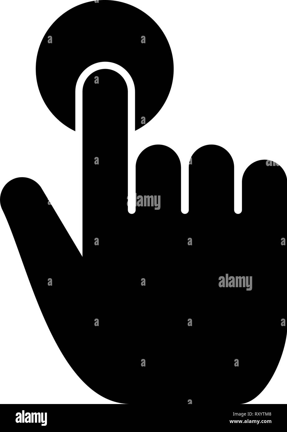 Click hand Touch of hand Finger click on screen surface icon black ...