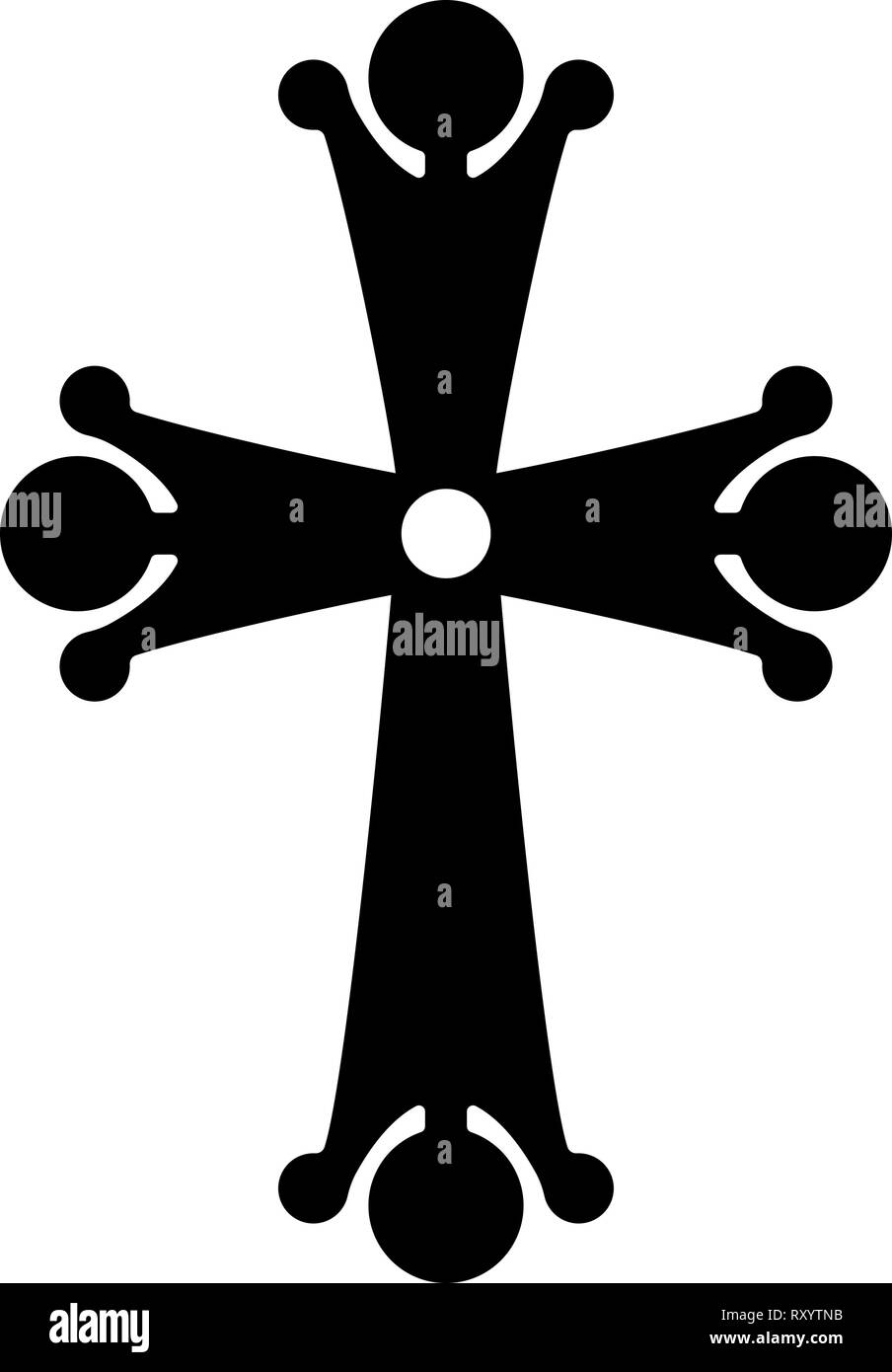 Four pointed cross drop shaped Cross monogram Religious cross icon ...