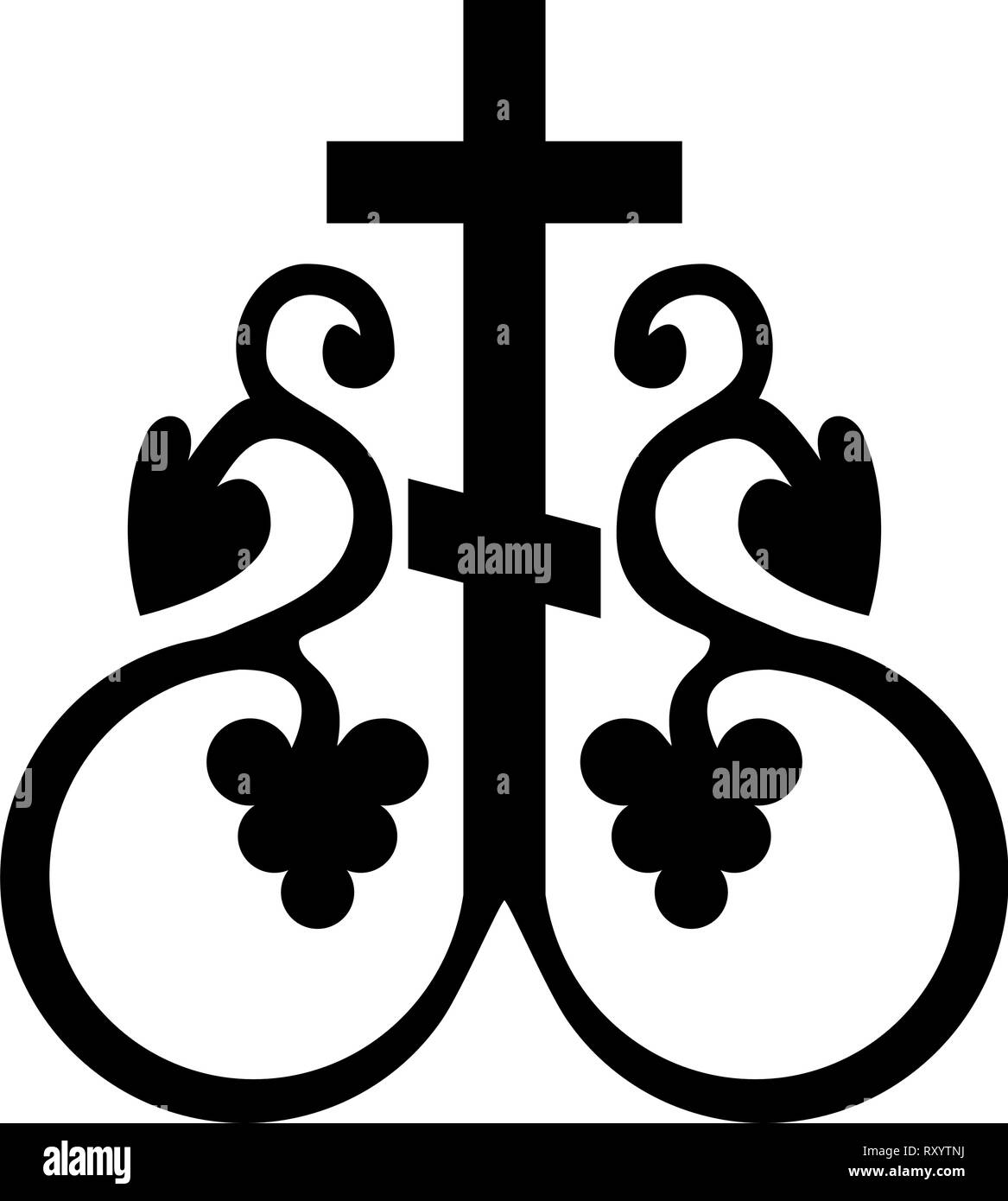 Cross vine Cross monogram Symbol secret communion sign Religious cross ...