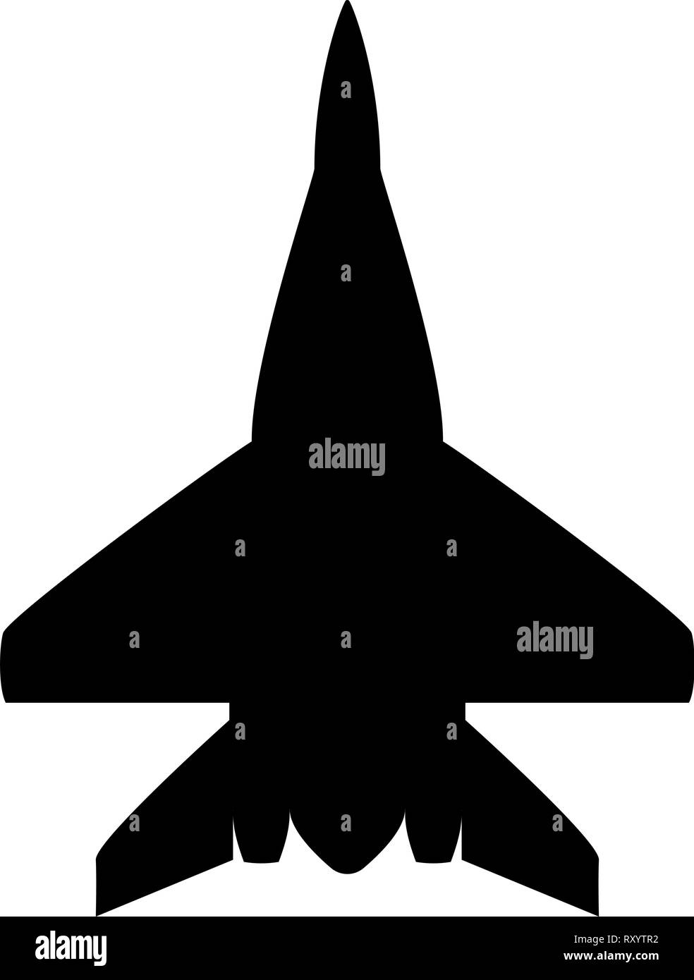 Fighter plane Military fighter airplane icon black color vector illustration flat style simple ...