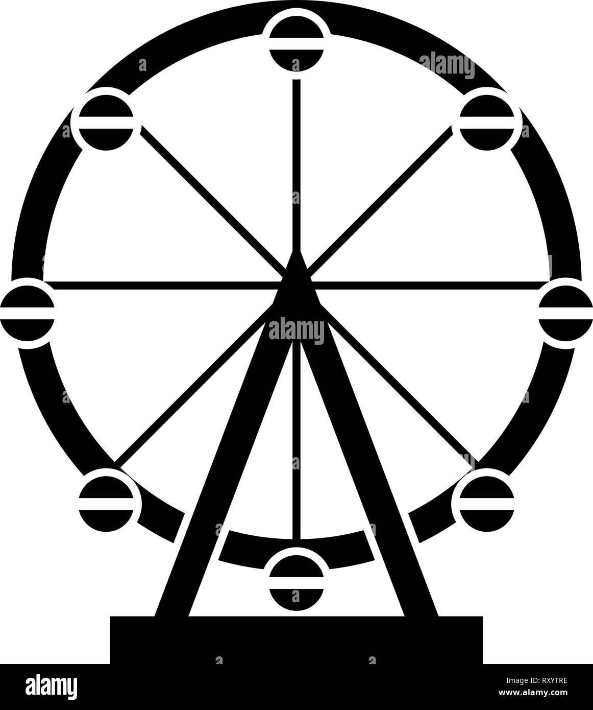 Simple Ferris Wheel Clipart Black And White
