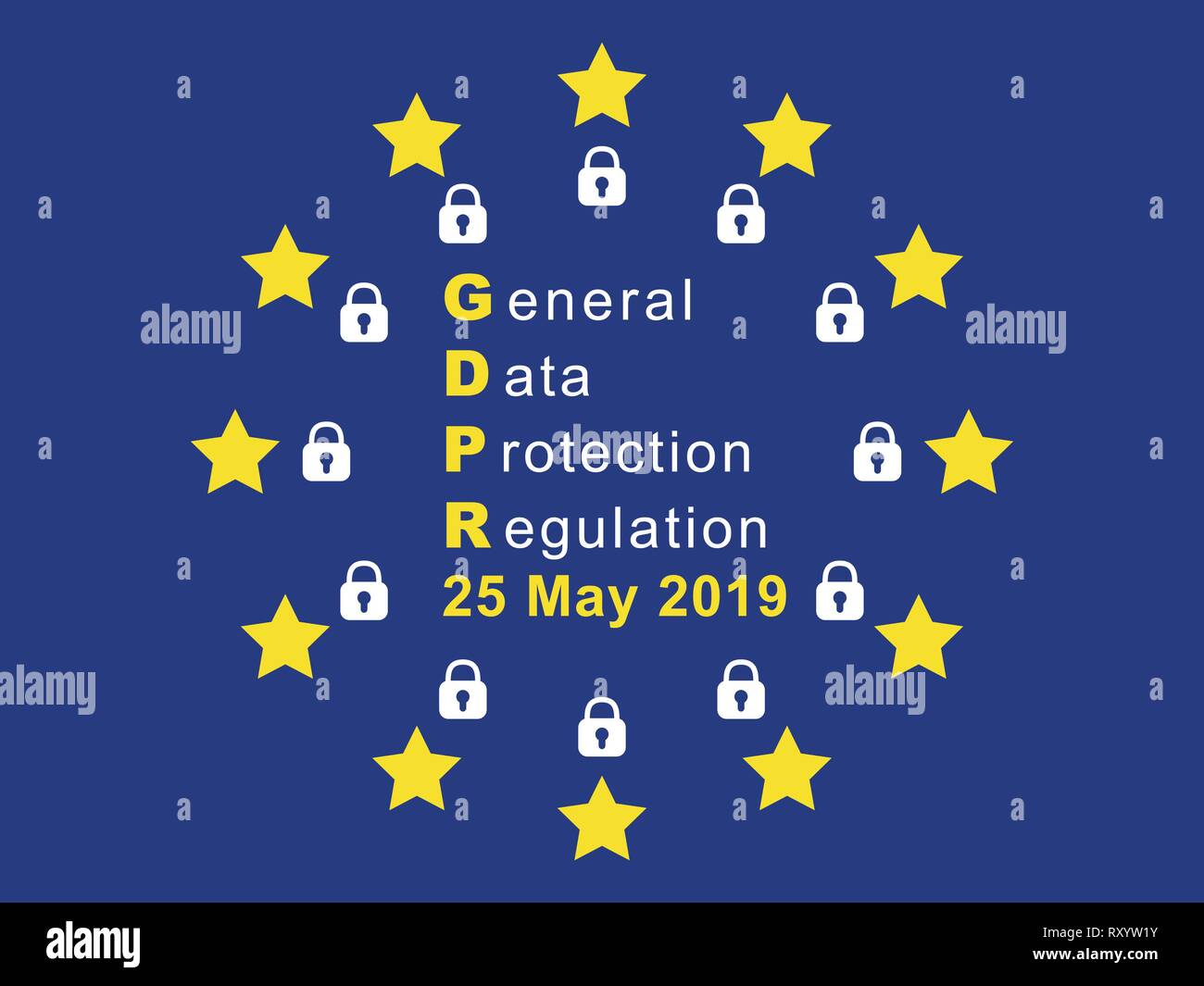 GDPR - General Data Protection Regulation. Text Are you ready for GDPR ...