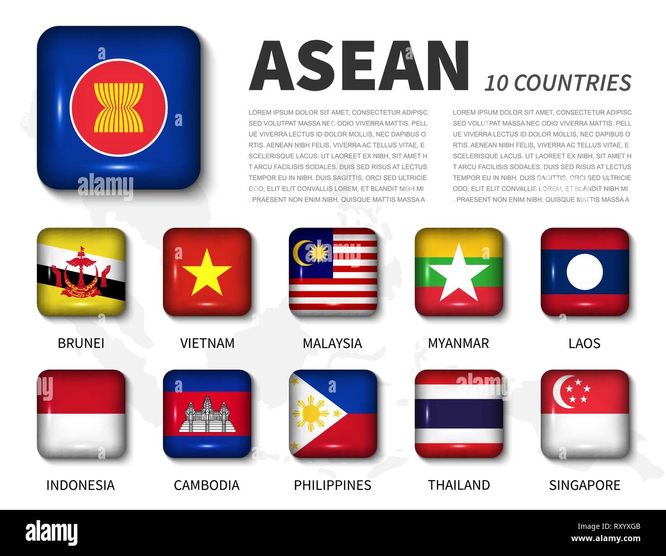 Asean And Membership Association Of Southeast Asian Nations Shiny