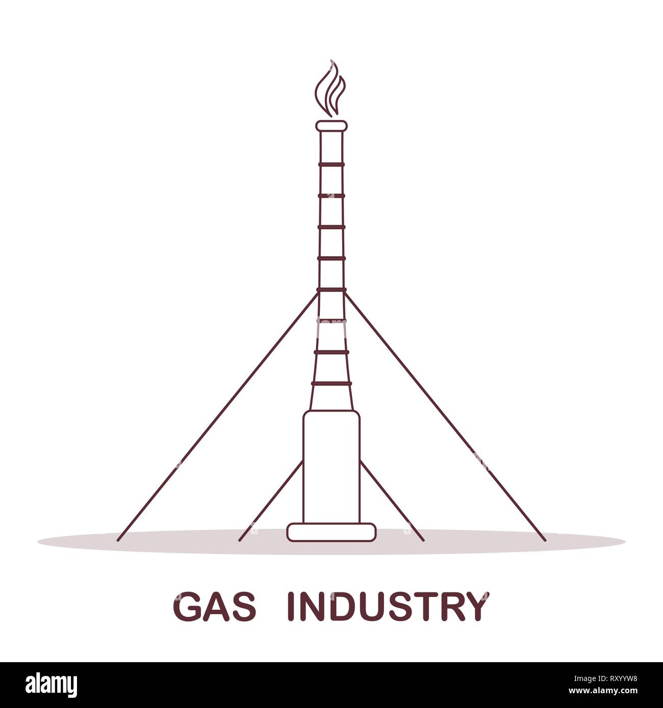 Vector illustration with equipment for gas production. Gas industry ...