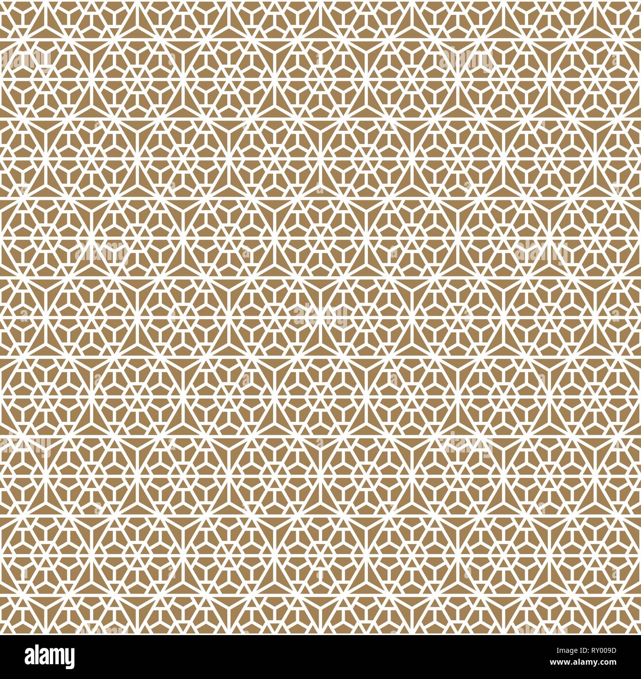 Japanese seamless pattern in style Kumiko.Golden color background and ...