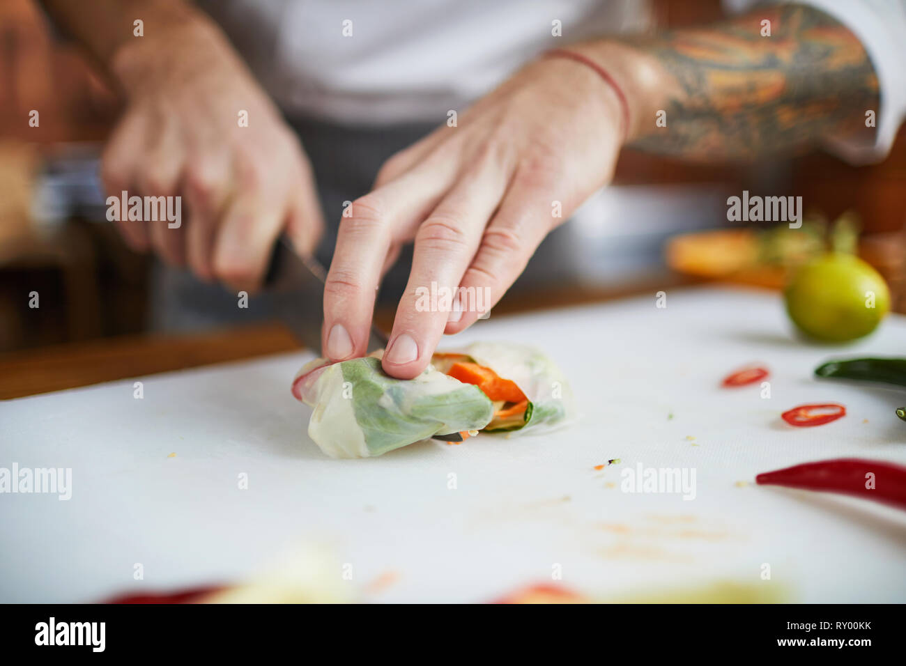 Luxury food chef close up hands hi-res stock photography and images - Alamy