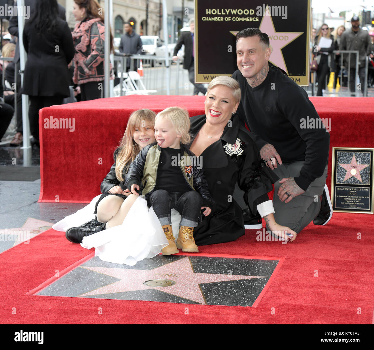 Pink Walk of Fame Star Ceremony on the Hollywood Walk of Fame Featuring ...