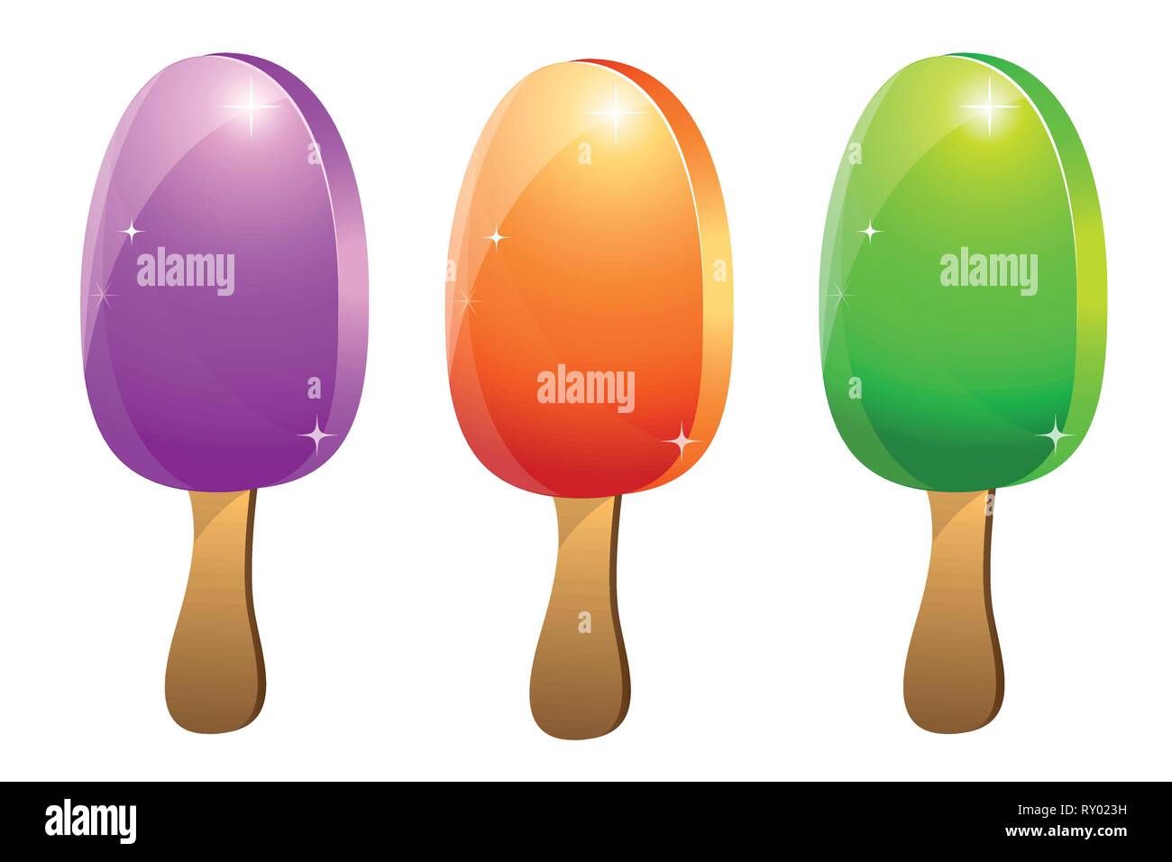 colorful ice lolly different sorts vector illustration EPS10 Stock ...
