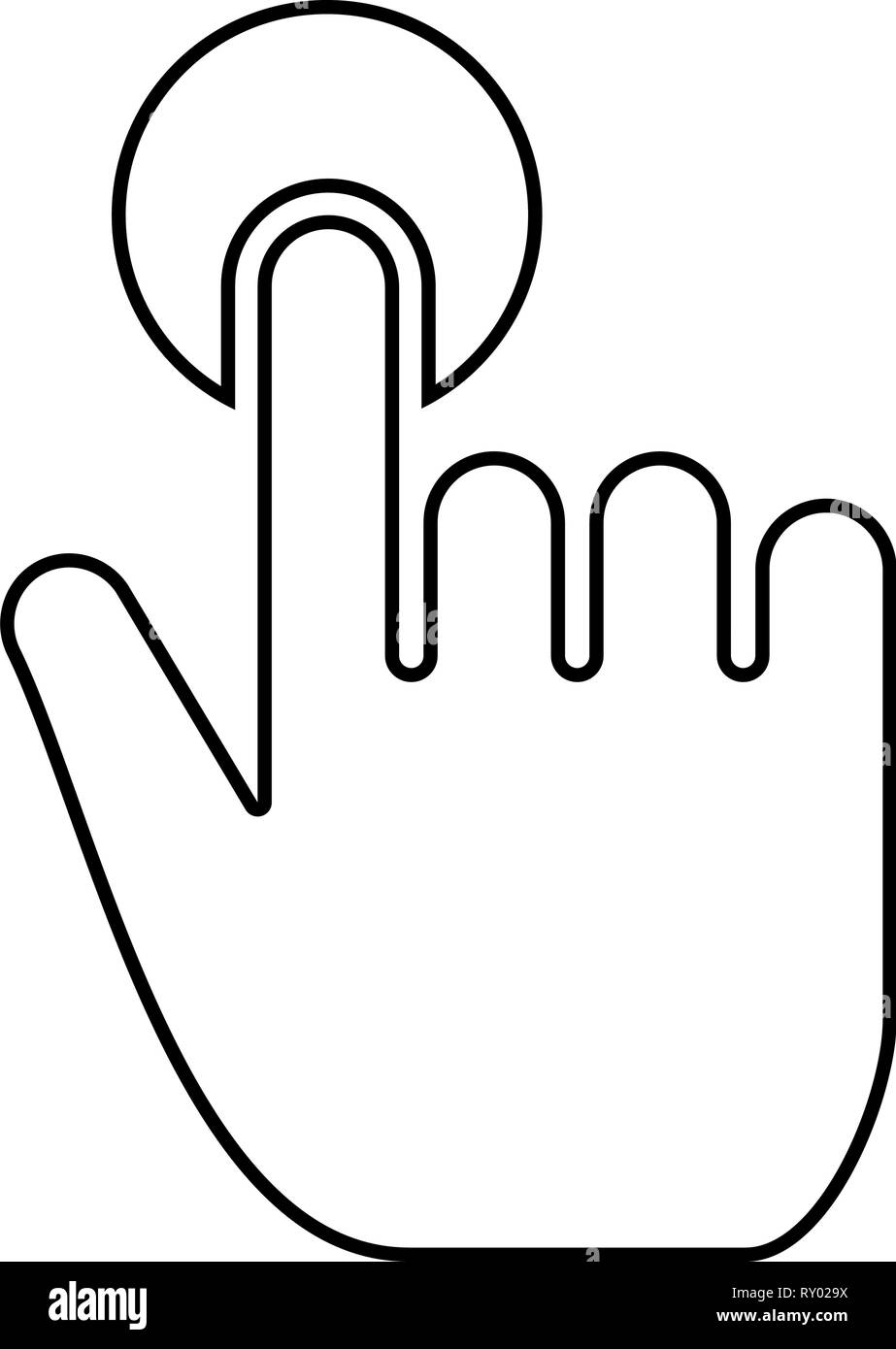 Click hand Touch of hand Finger click on screen surface icon black ...