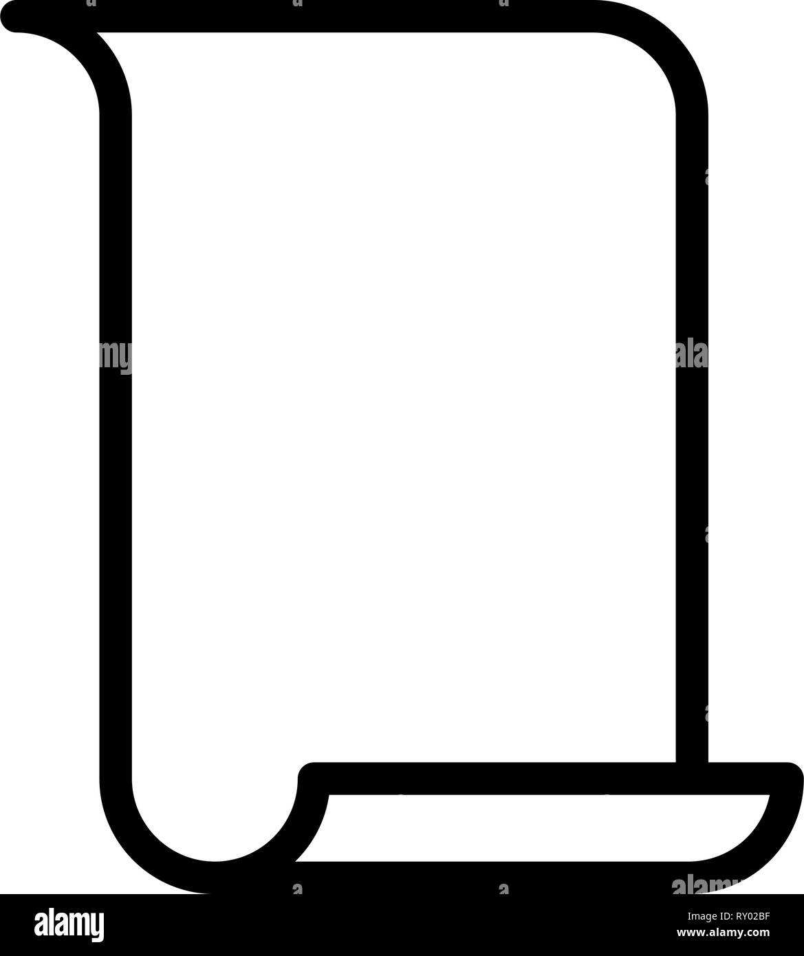 Papyrus paper Parchment paper Manuscript icon black color outline ...