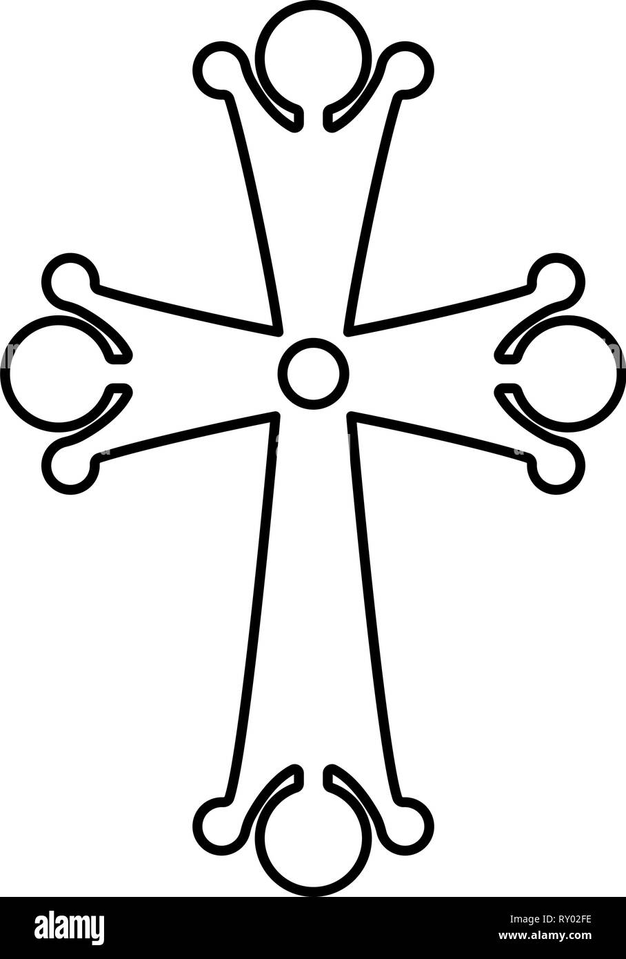 Pointed Cross Outline