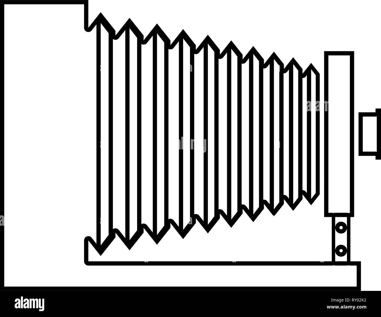 Retro camera Vintage photo camera side view icon black color outline ...