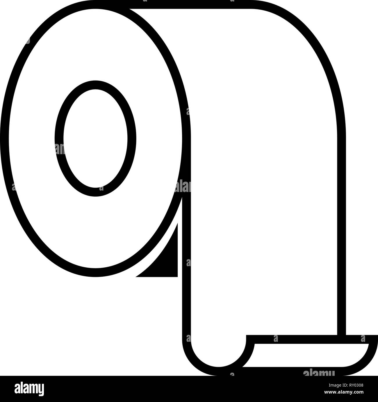 Toilet paper Roll rouleau Kitchen paper Paper roll icon black color ...