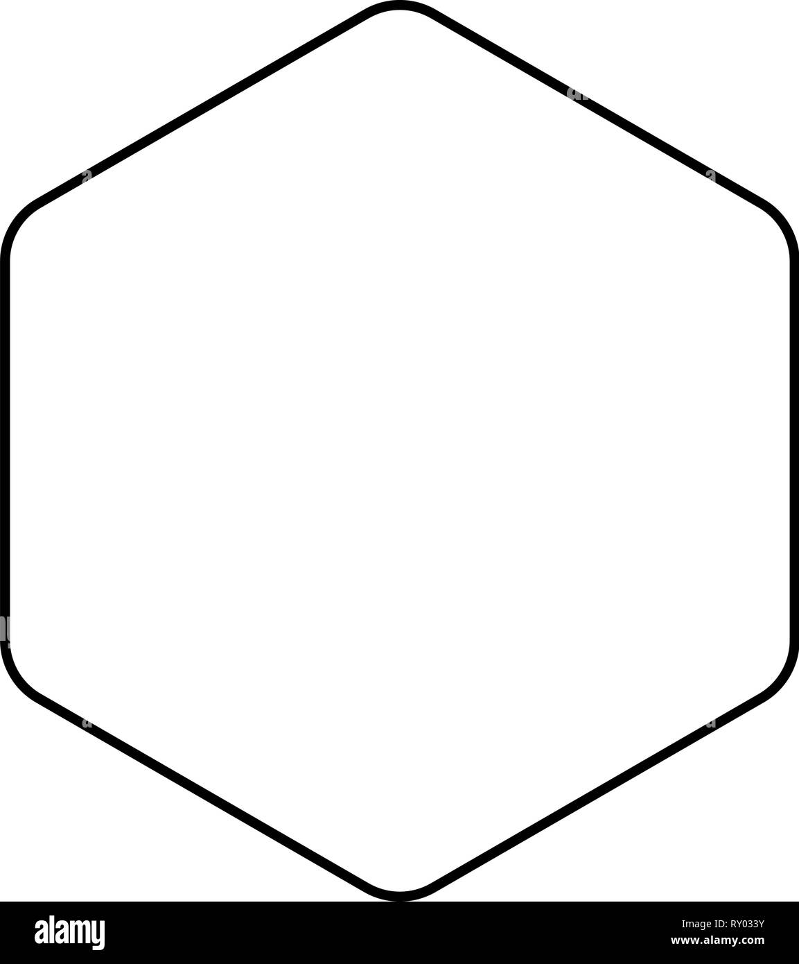 Hexagon with rounded corners icon black color outline vector ... Hexagon with rounded corners icon black color outline vector ...
