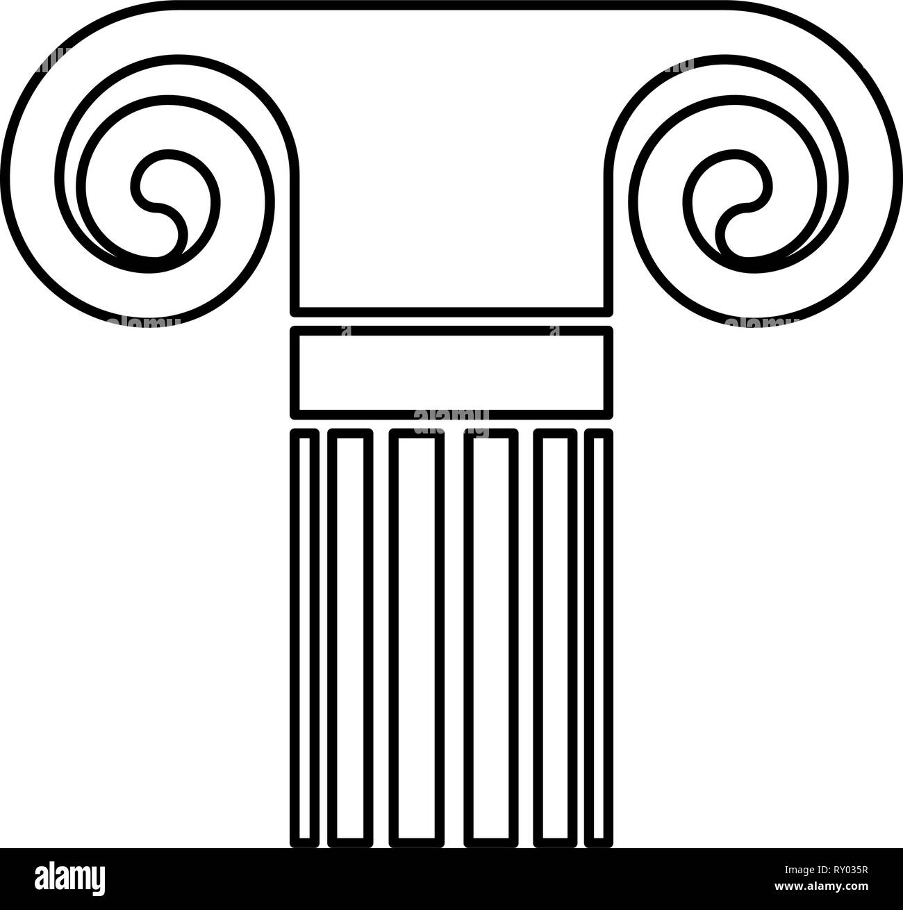 Ancient ionic pillar icon flat hi-res stock photography and images - Alamy