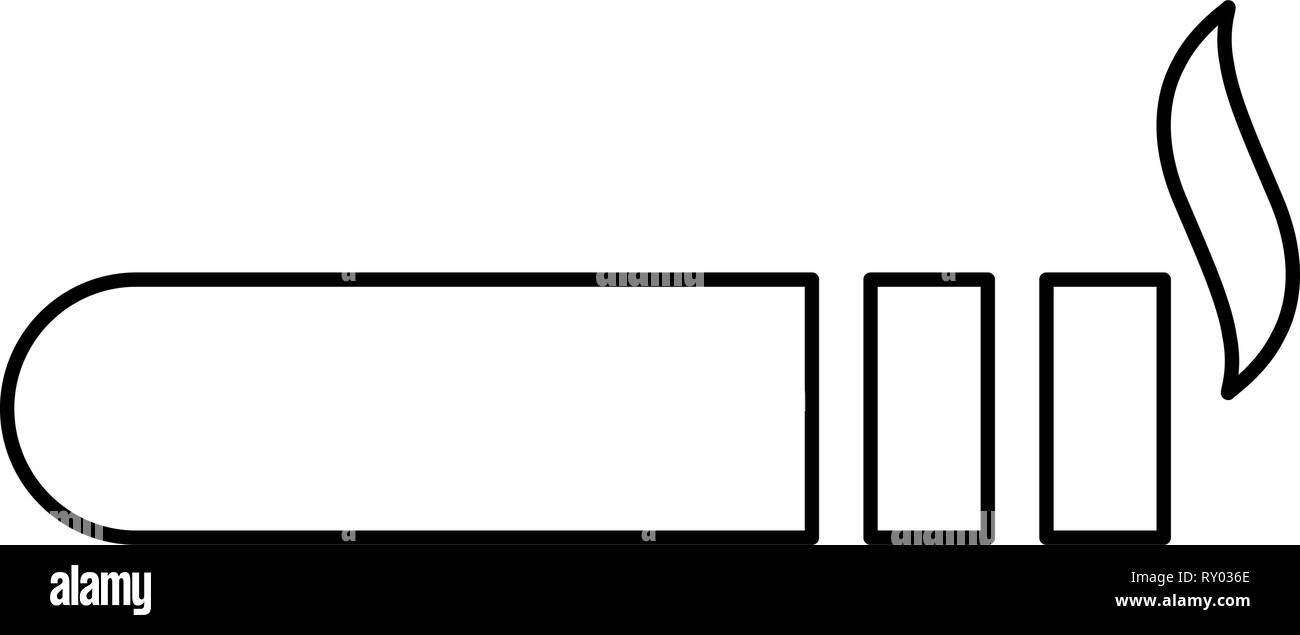 Cigar with smoke Luxury Havana cigar Smoking cigar concept icon black ...