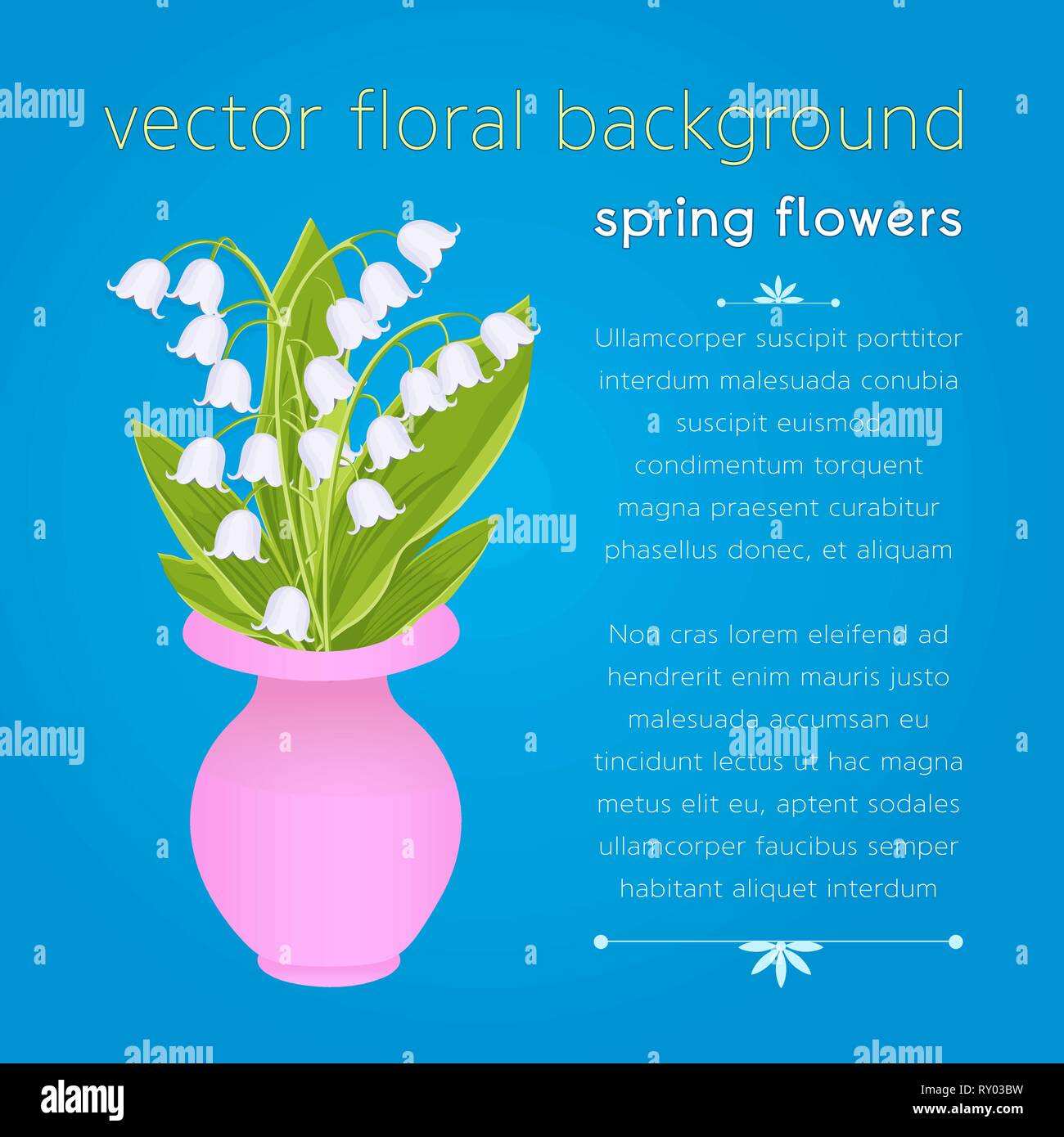 Lily of the valley, bouquet of delicate spring flowers in pink vase ...