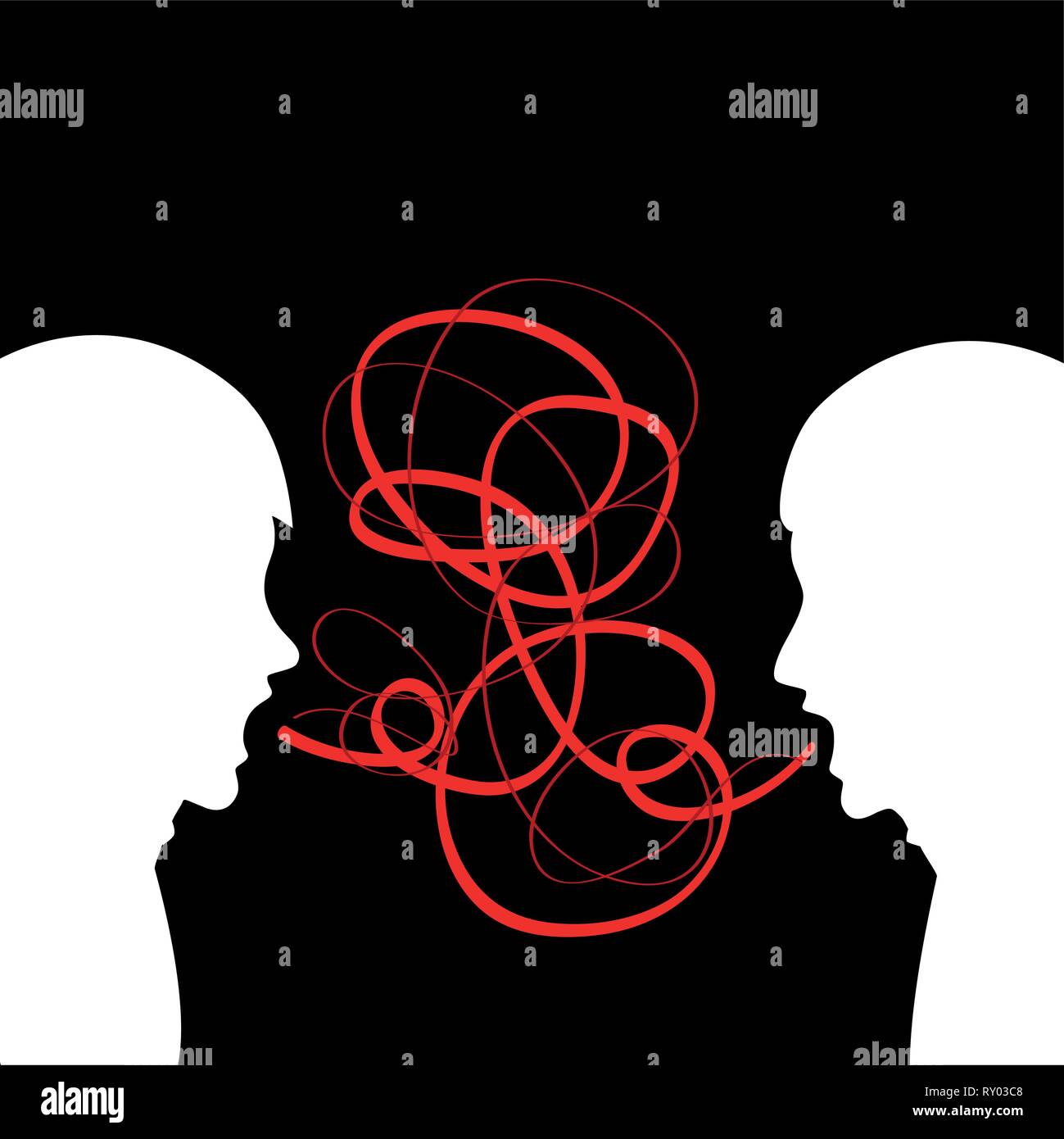 Two men scream loudly and aggressive vector illustration Stock Vector ...