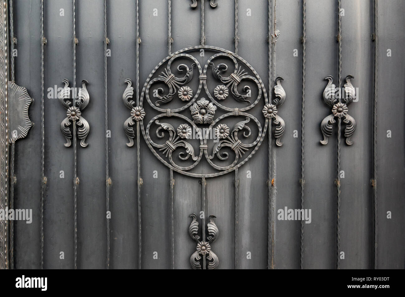 Abstract metal forged black background. Metal gates. Close -up Stock ...
