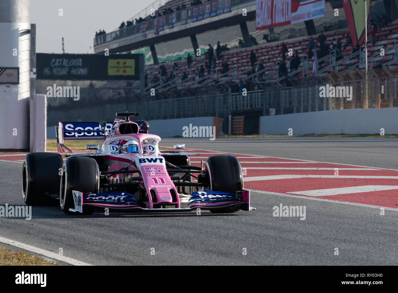 Barcelona, Spain, Mar, 1st, 2019 - Sergio Perez from Mexico (11) with ...