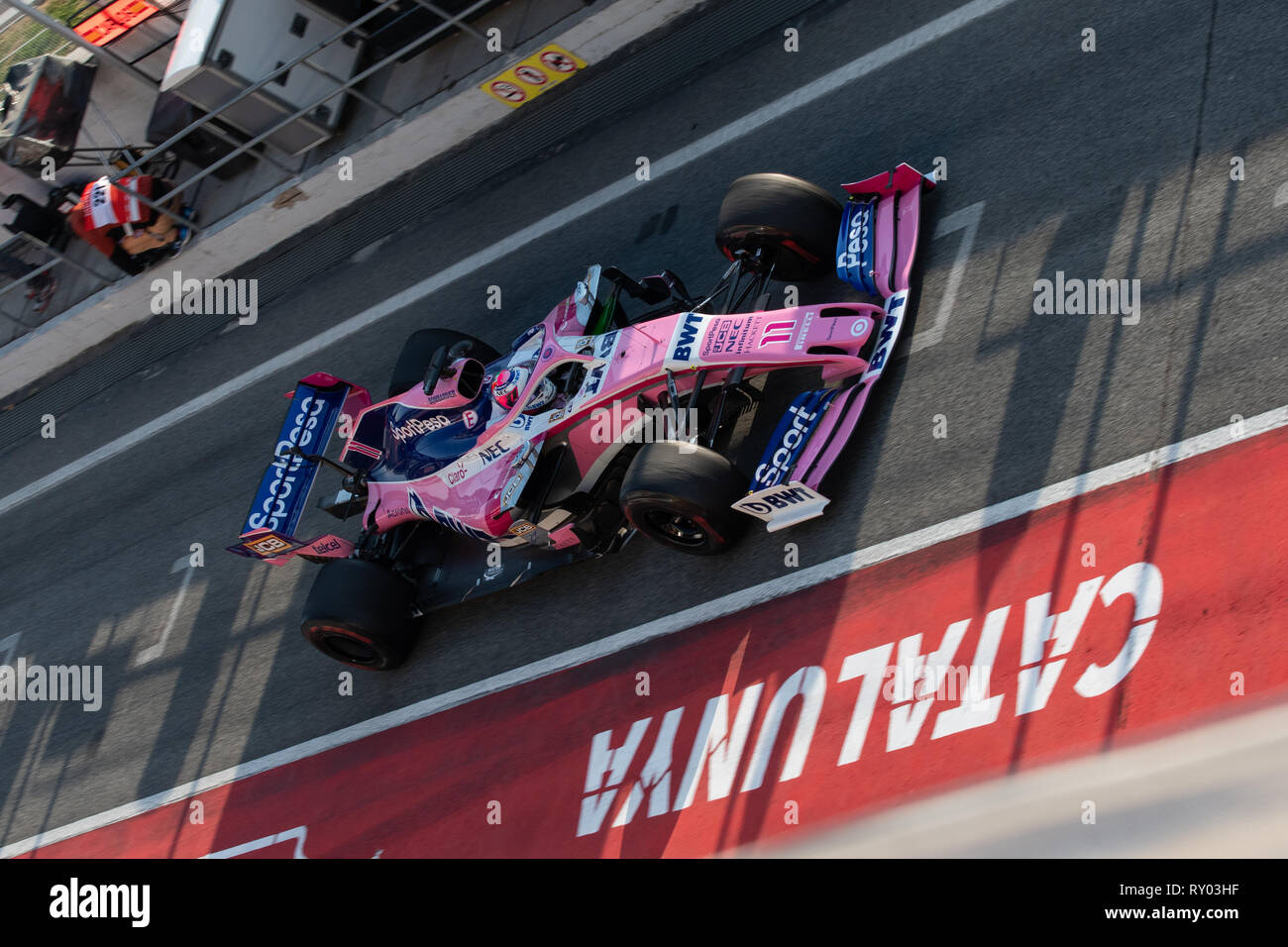 Barcelona, Spain, Mar, 1st, 2019 - Sergio Perez from Mexico (11) with ...