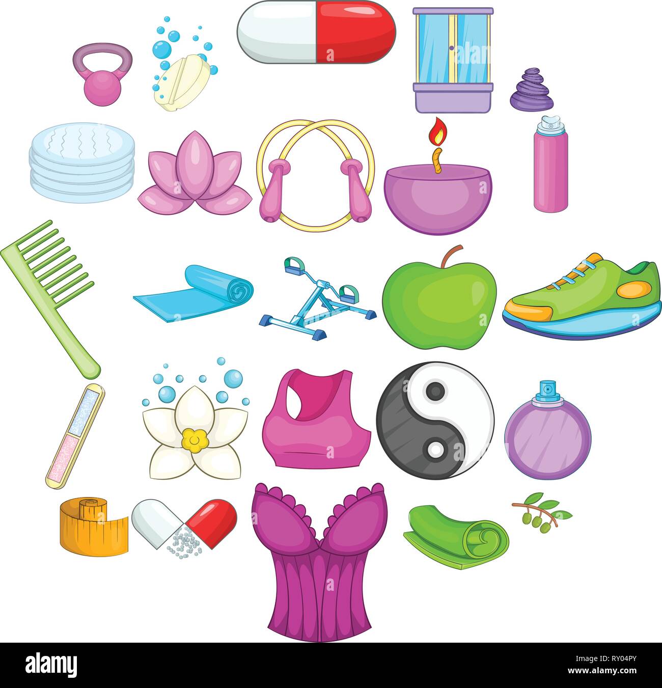 Beauty icons set, cartoon style Stock Vector Image & Art - Alamy