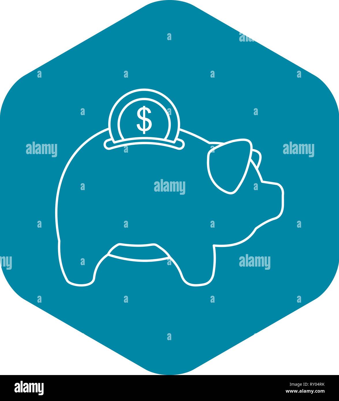 Pig money box icon, outline style Stock Vector Image & Art - Alamy