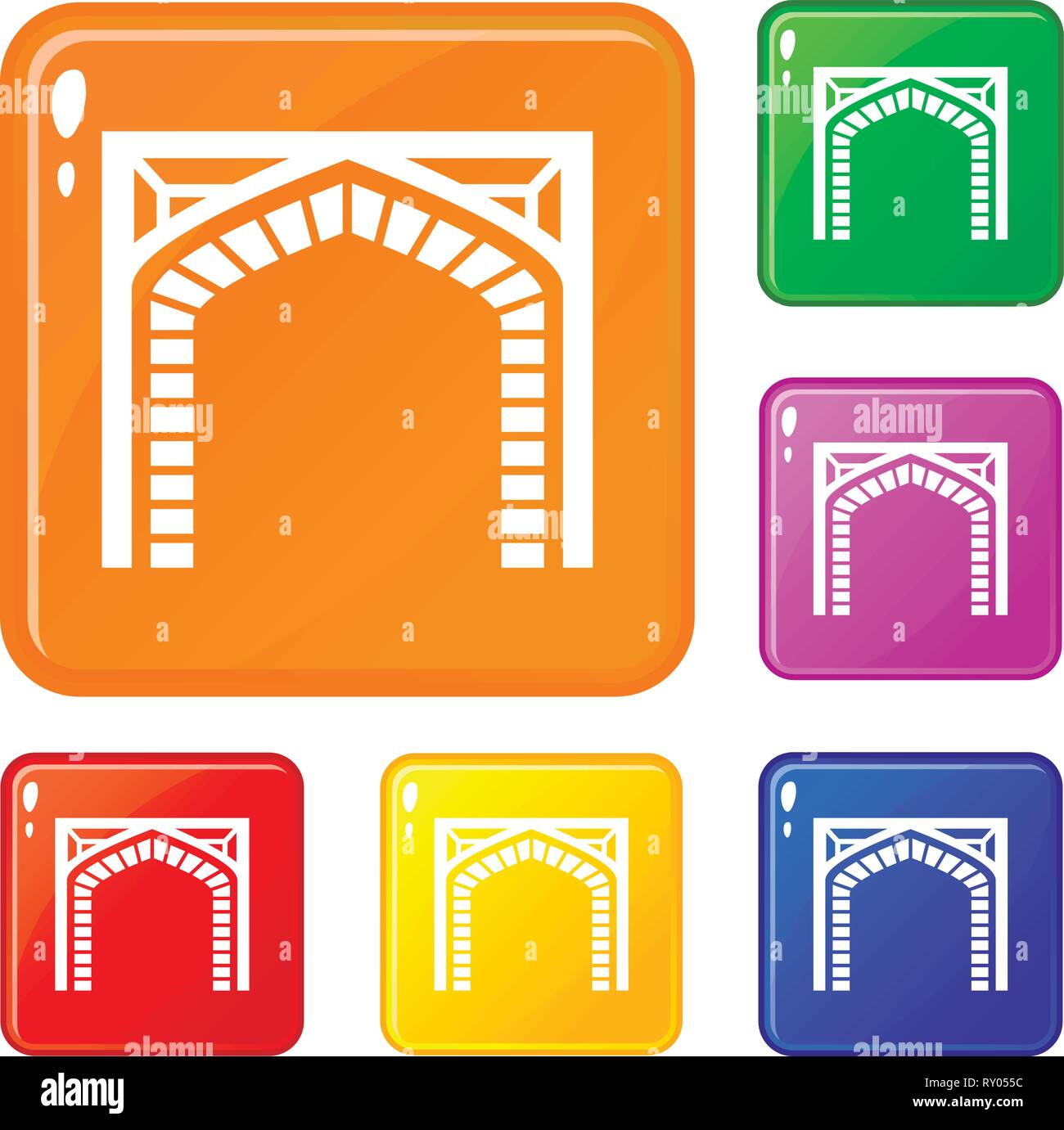 Gate icons set vector color Stock Vector Image & Art - Alamy