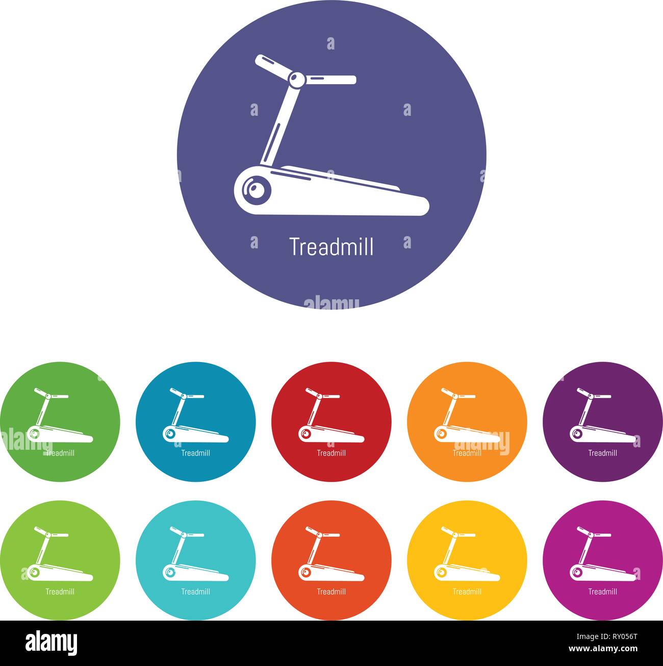 Treadmill icons set vector color Stock Vector Image & Art - Alamy