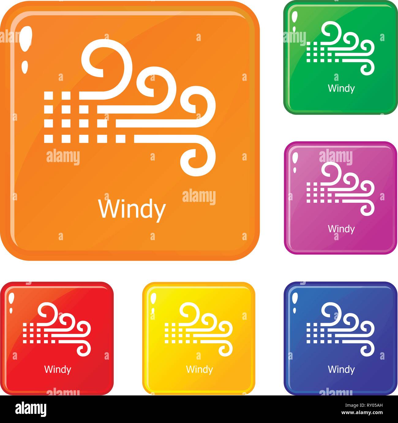 Windy icons set vector color Stock Vector Image & Art - Alamy