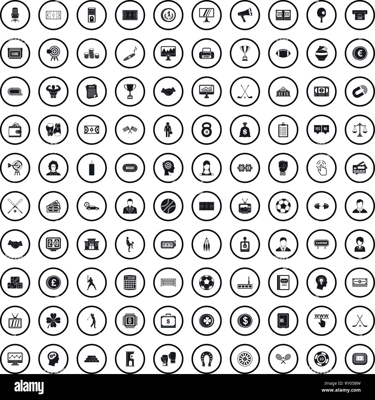 100 totalizator icons set, simple style Stock Vector Image & Art - Alamy