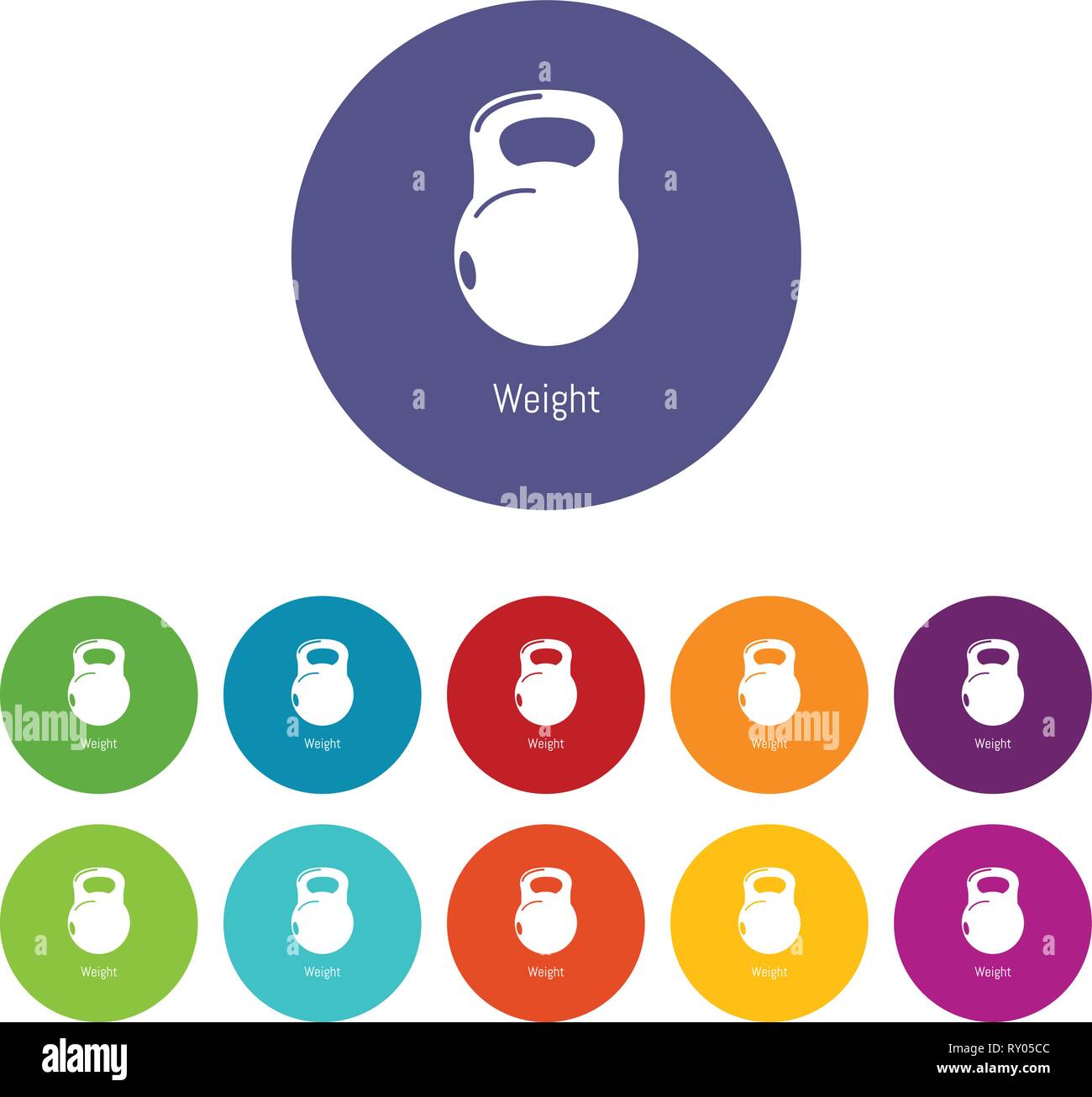 Kettlebell icons set vector color Stock Vector Image & Art - Alamy