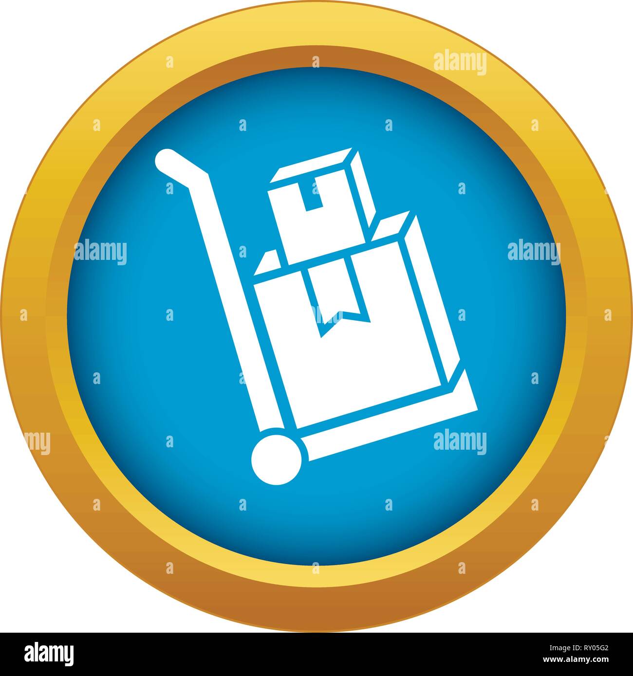 Delivery box cart icon blue vector isolated Stock Vector Image & Art ...