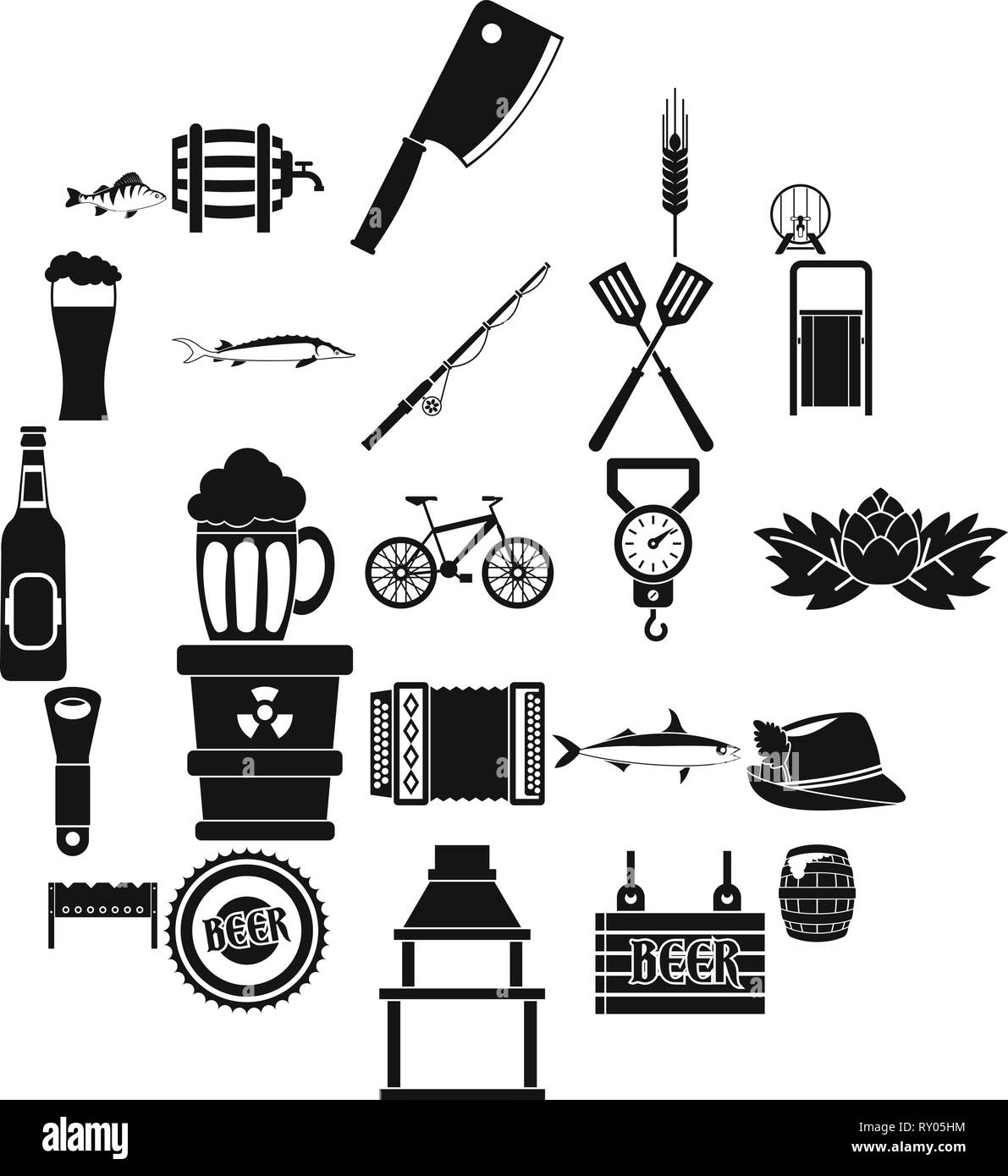 Fishery icons set, simple style Stock Vector Image & Art - Alamy