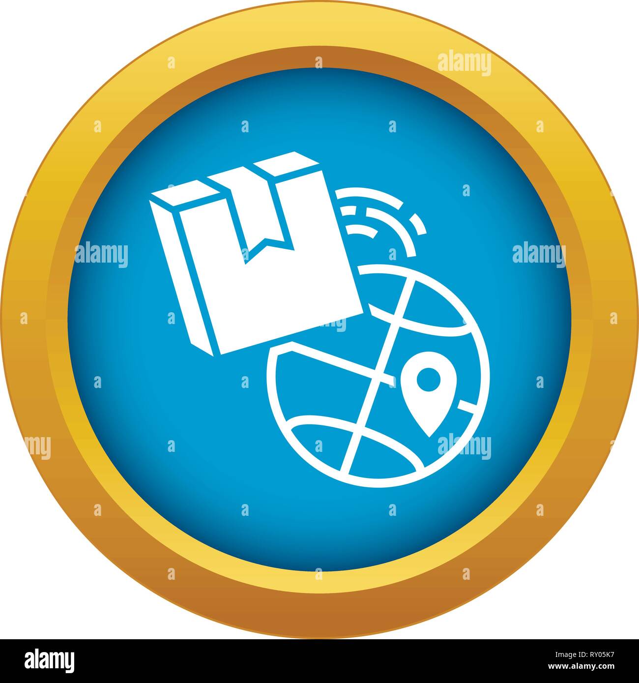 Global delivery box icon blue vector isolated Stock Vector Image & Art ...
