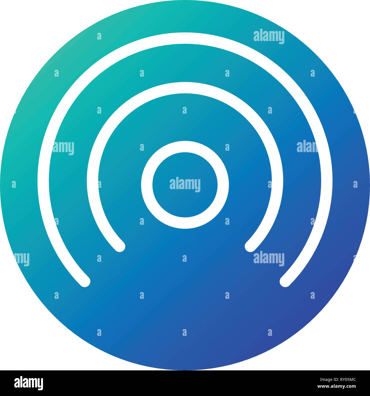 Network logo circle design, wireless logo in circle. radio sound cell ...